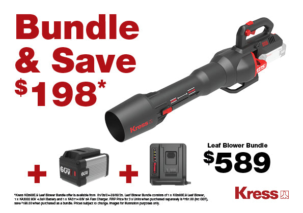 Kress 60V Professional Brushless Leaf Blower Bundle & Save